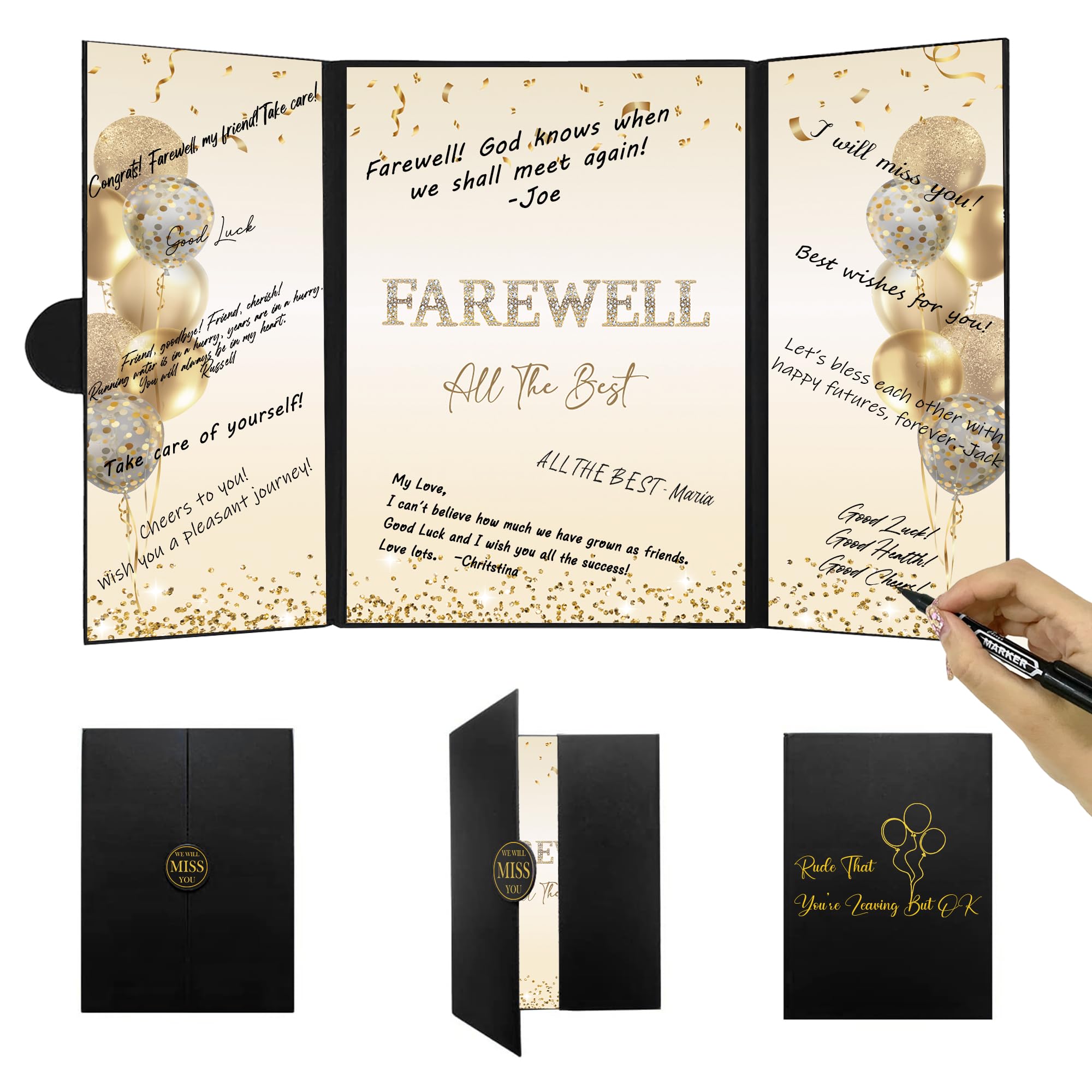 Snapklik.com : Black Gold Farewell Party Decorations, Farewell We Will ...