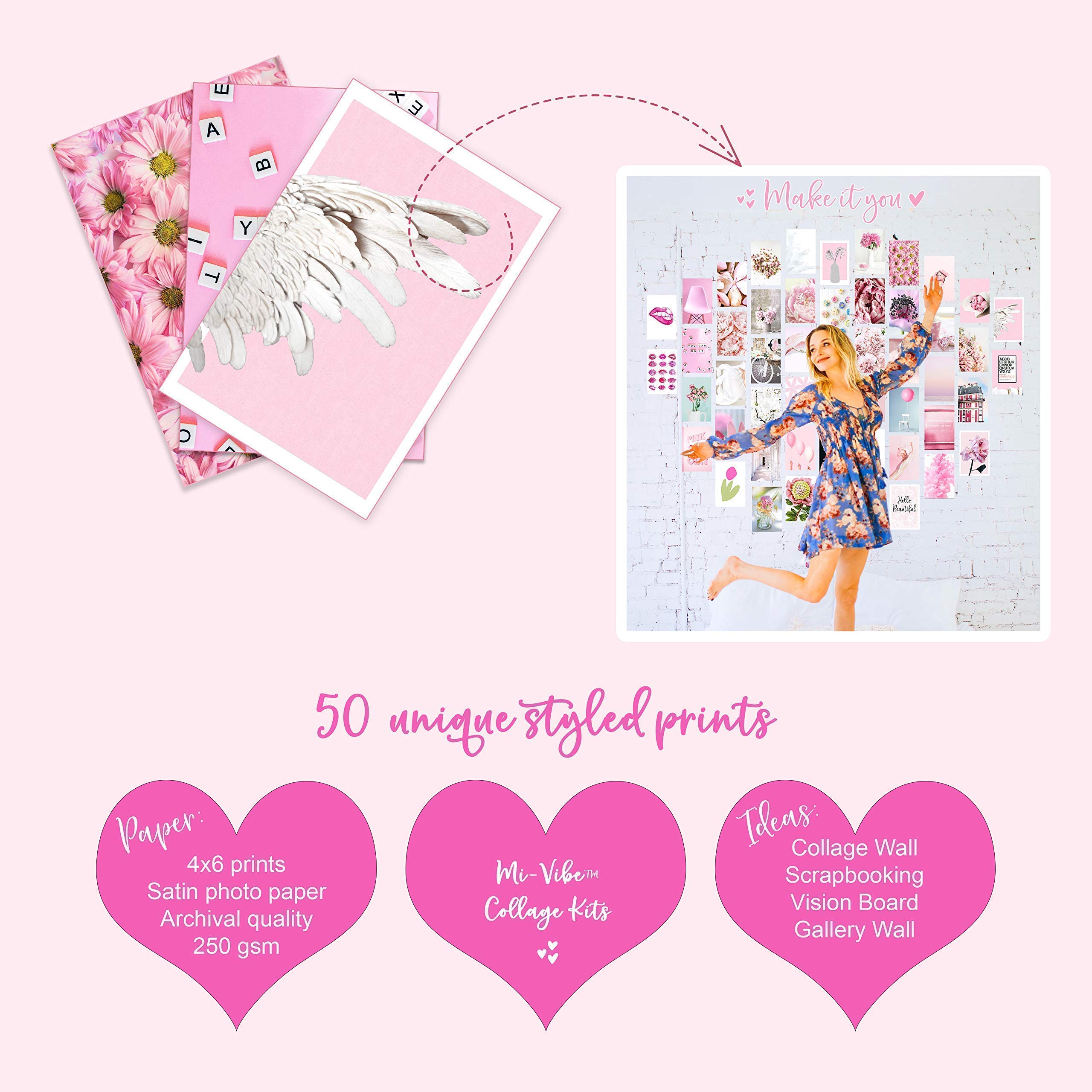 Buy Teen Girl Room Decor Aesthetic Wall Collage Kit - Pink VSCO Girls ...