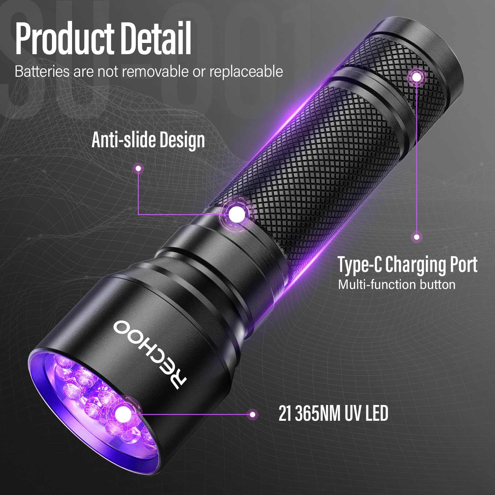 Snapklik.com : UV Flashlight Black Light, 21 LED 395nm Ultraviolet ...