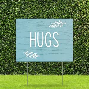 Amazon.com: Lawn Sign Hugs Yard Signs with Stakes I Love You Gift ...