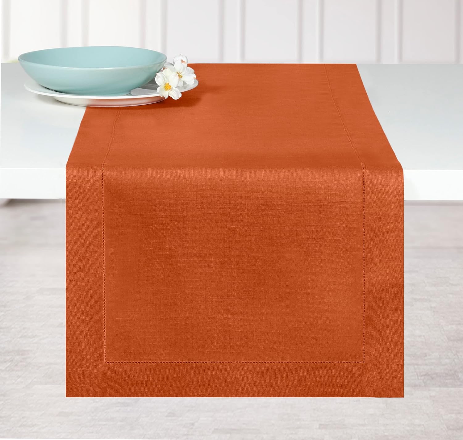 Amazon D Moksha Homes Linen Table Runner 14 X 120 Inch Rust 100