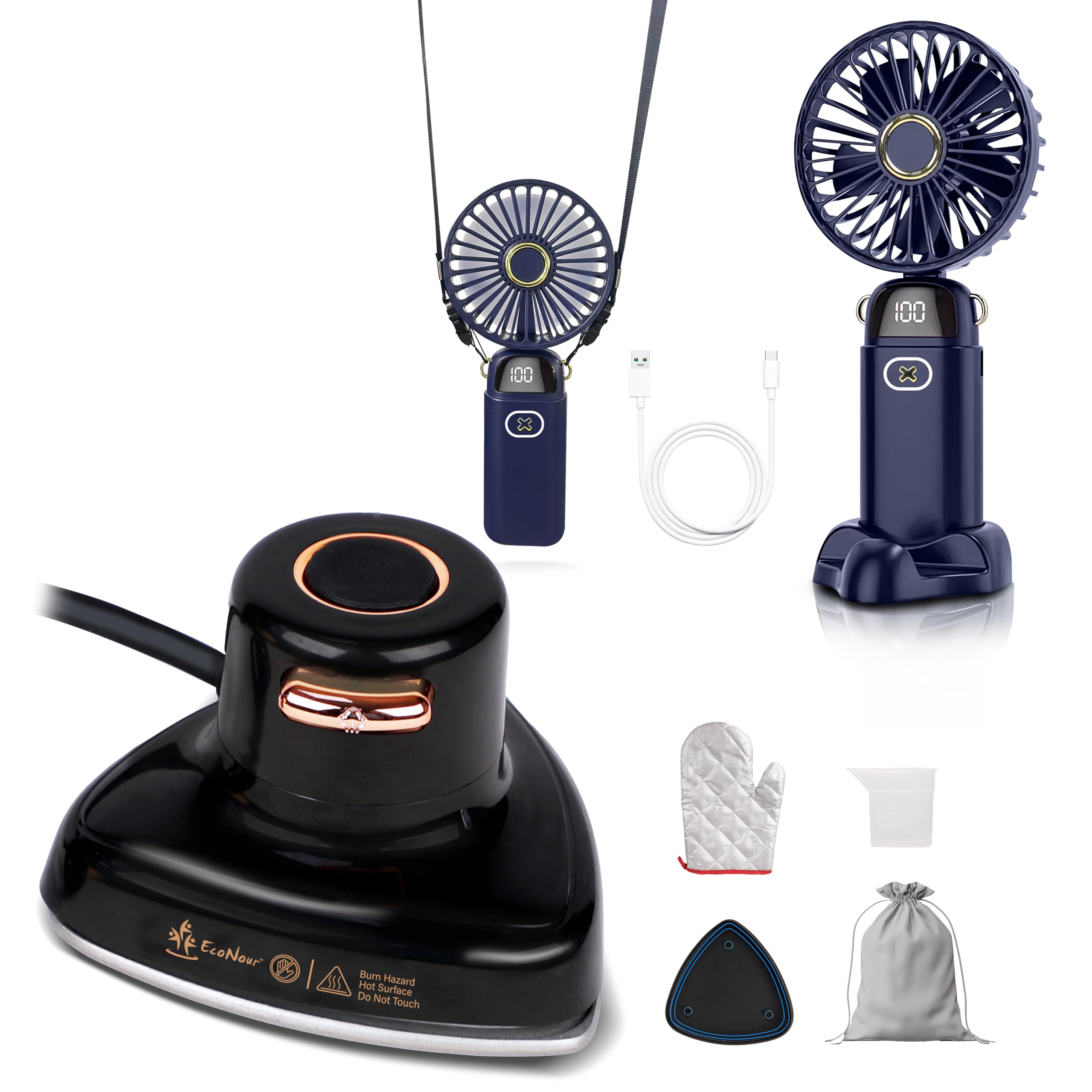 Amazon.com: EcoNour Portable Travel Steamer for Clothes (Black ...