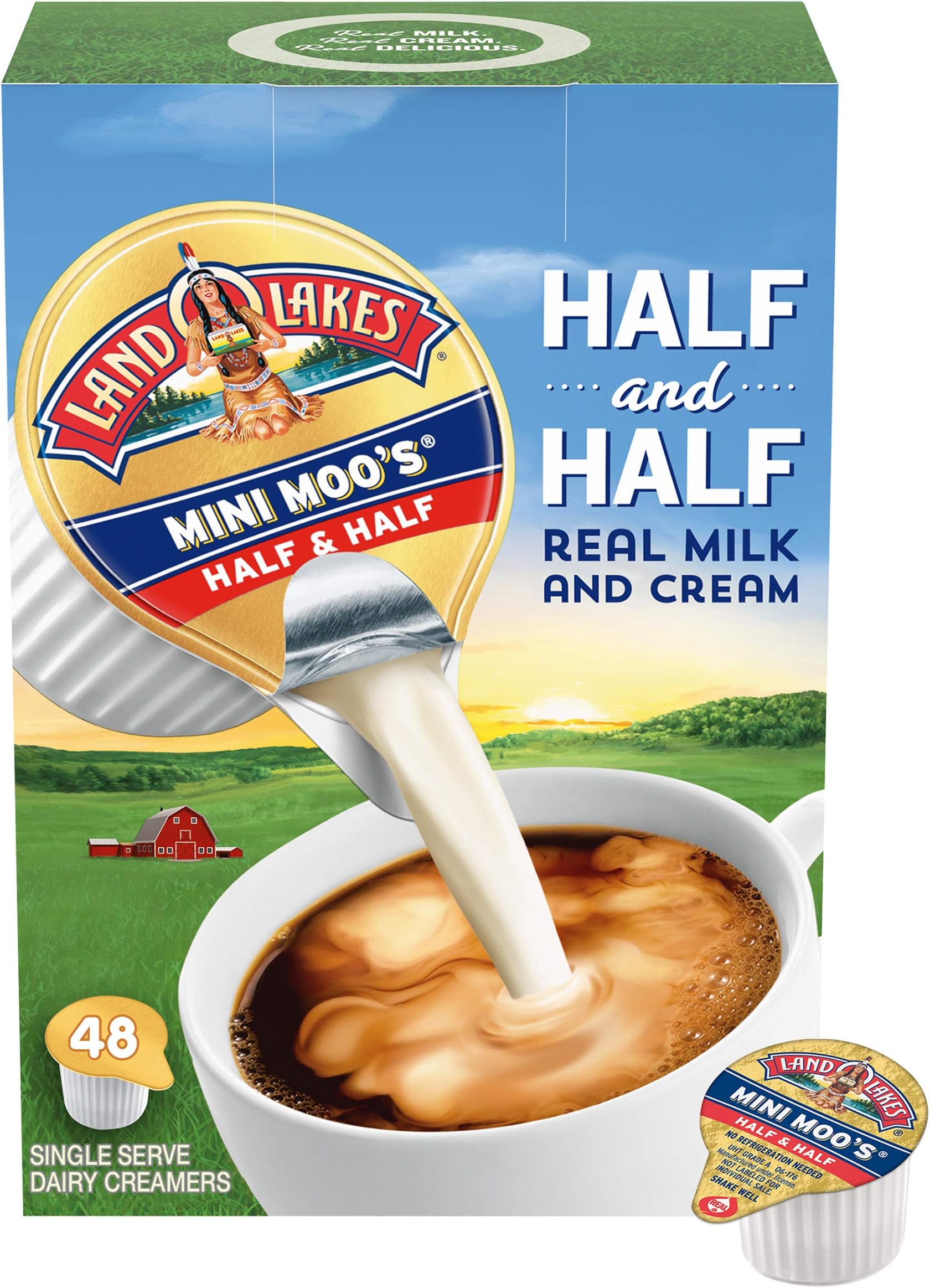 Amazon.com: Land O' Lakes Mini Moo’s Half & Half Creamer Singles, Shelf ...