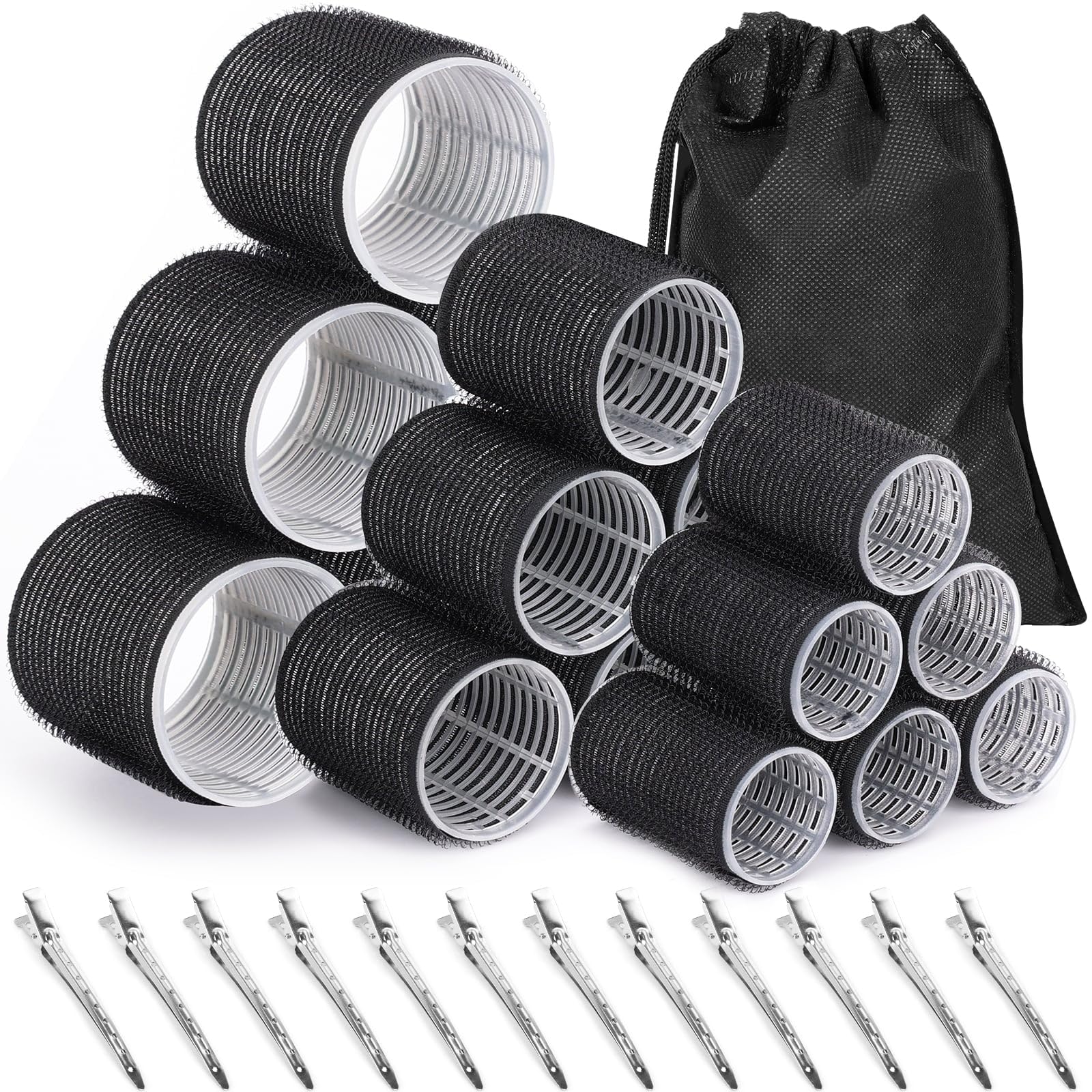 Amazon.com : Rollers Hair Curlers 30Pcs Set with 18Pcs Hair Roller 3 ...