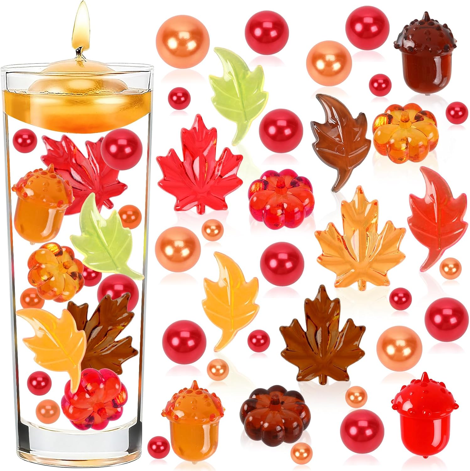 Amazon.com: Fall Vase Filler for Thanksgiving Decorations 130 Pcs ...