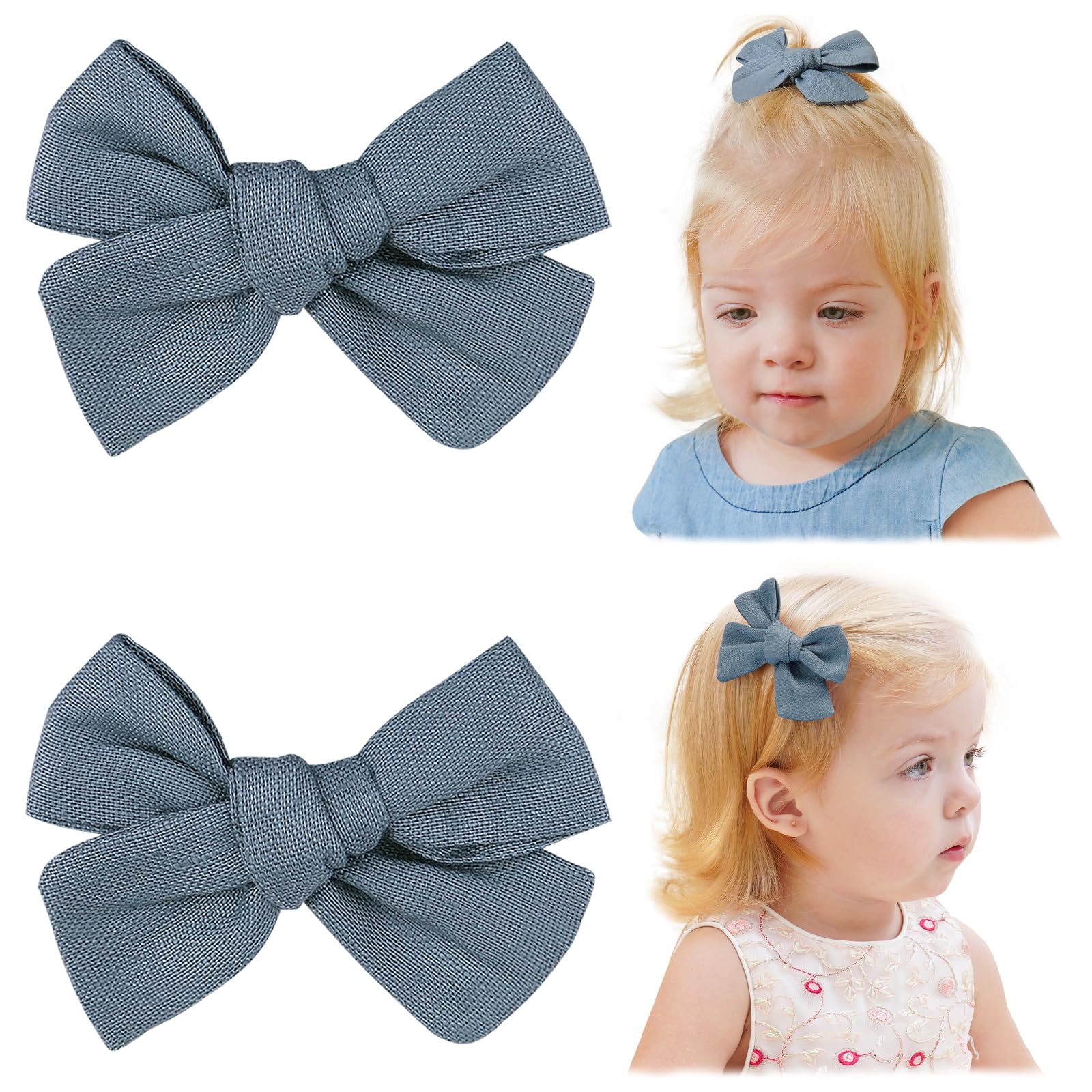 Amazon.com: jollybows 2pcs 3.2" Hair Bows Clips for Baby Girl Toddler ...
