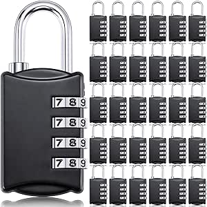 Moxweyeni 30 Pcs 4 Digit Combination Lock Small Combo Locks Luggage ...