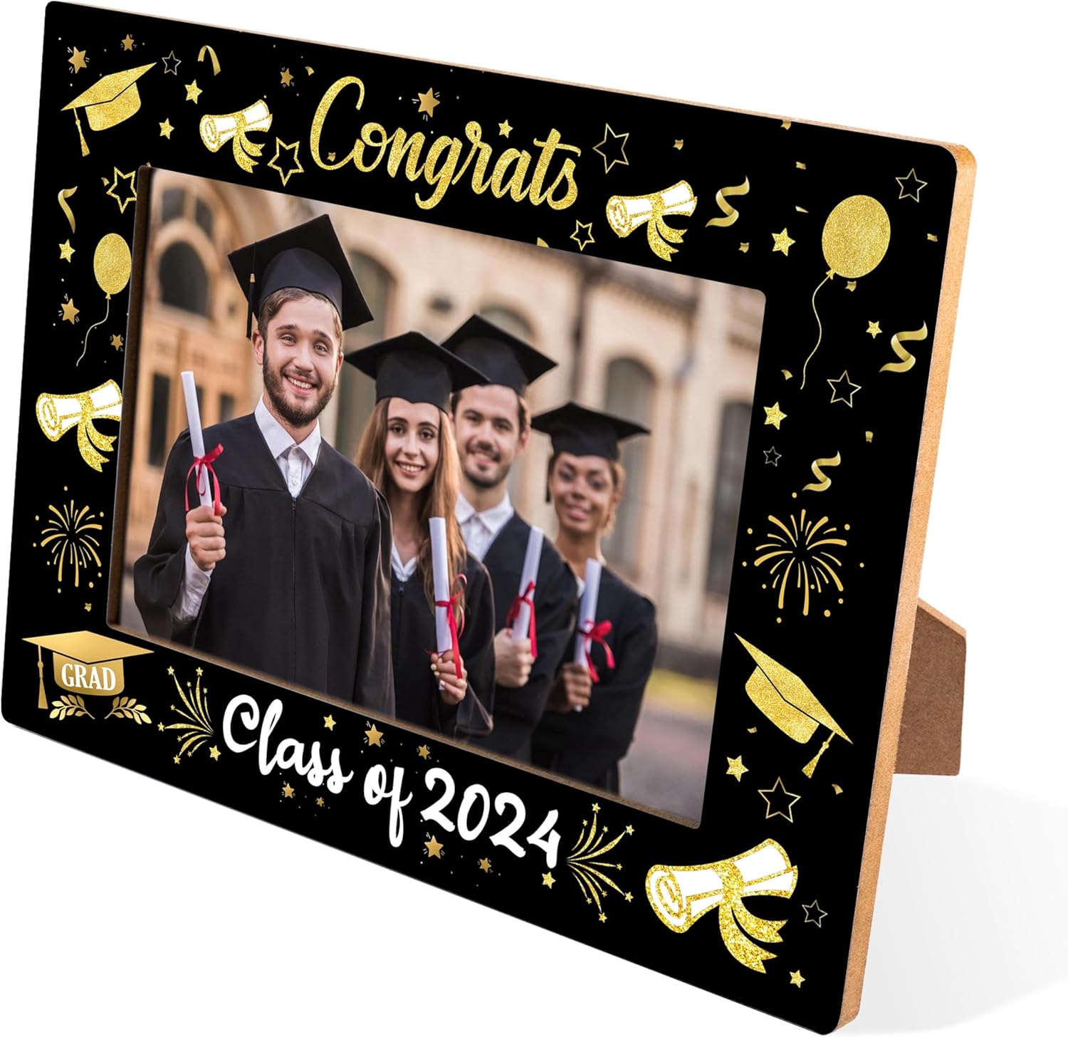 Amazon.com - QOFO Graduation Picture Frame With Stand, Black Graduation ...
