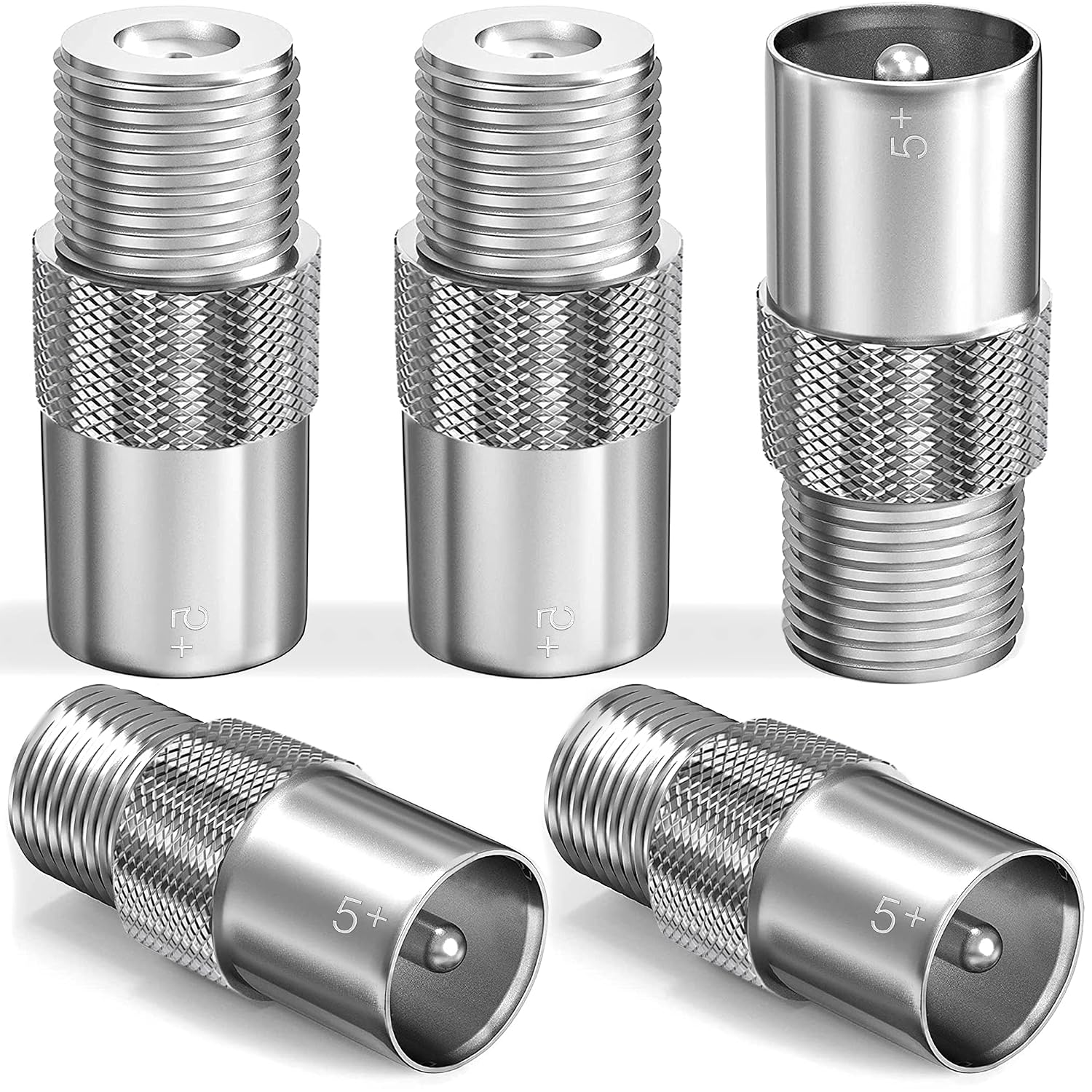 5 Plus Female To Male 5 PCS TV Aerial Coaxial Coupler,Satellite T/F ...