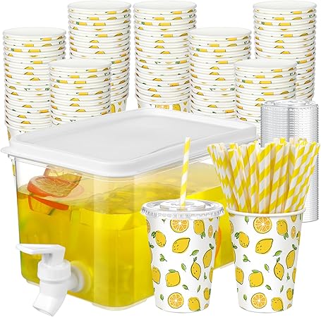 Amazon.com | 151 Pcs Lemonade Stand Supplies Lemonade Stand Kit Plastic ...