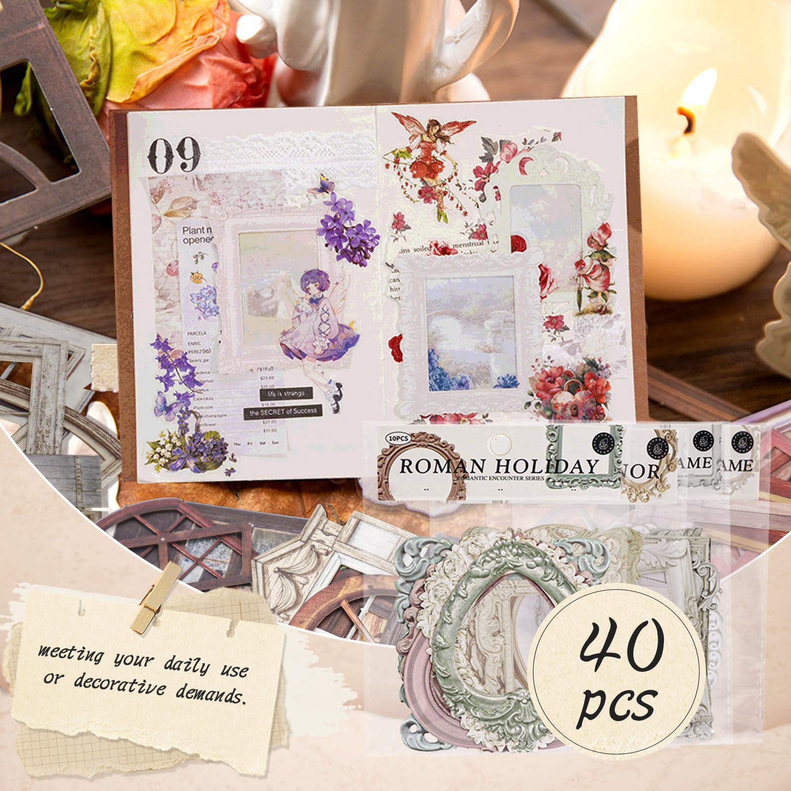 Snapklik.com : Chihutown 40pcs Vintage Scrapbook Frames Cutout ...