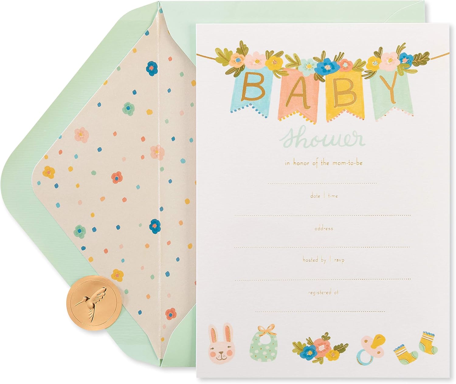 Amazon.com : Papyrus Baby Shower Invitations, Banner (20-Count ...