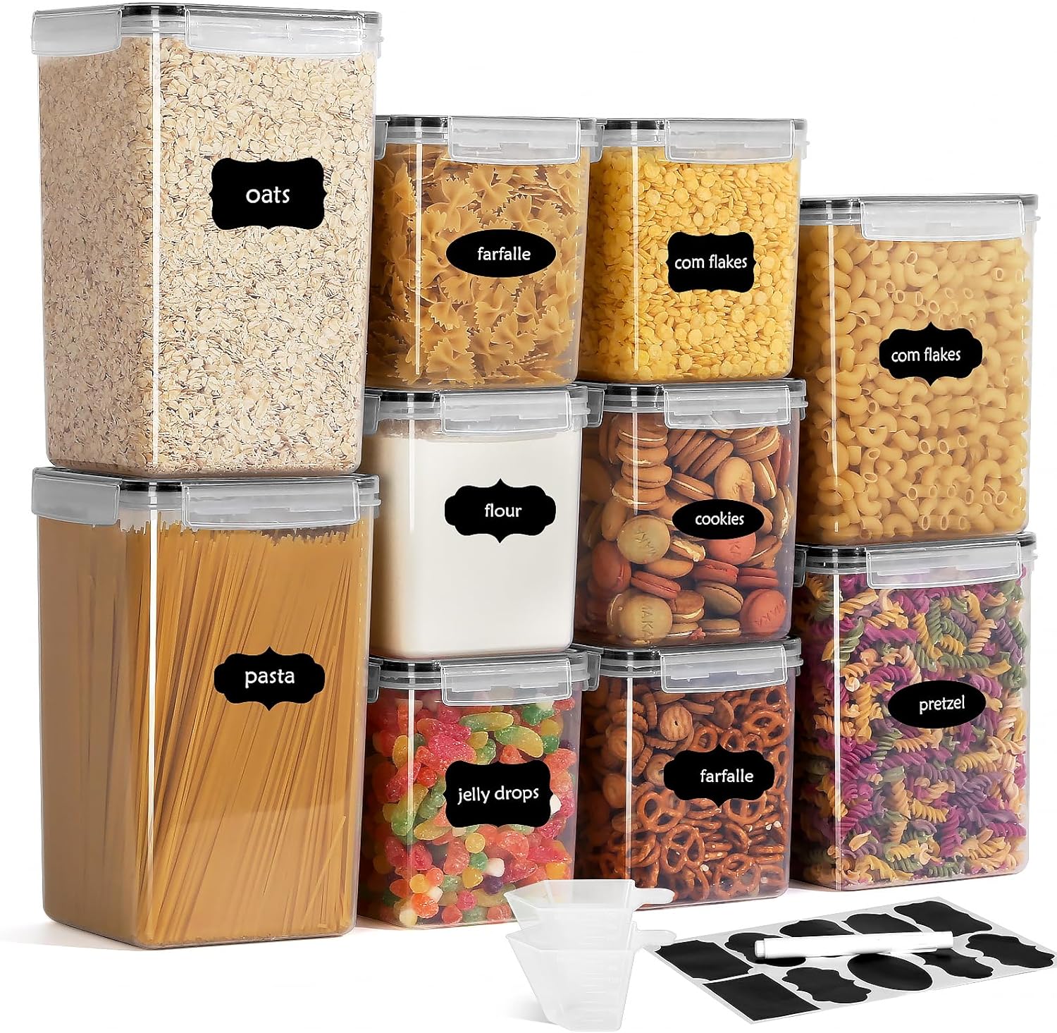 Amazon.com: Yunmjalan 10-Pack Large Food Storage Containers, Airtight ...