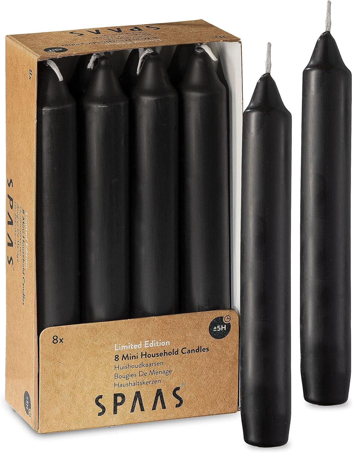 Amazon.com: Straight Black Candlesticks - Pack of 8 6" Coated Black ...