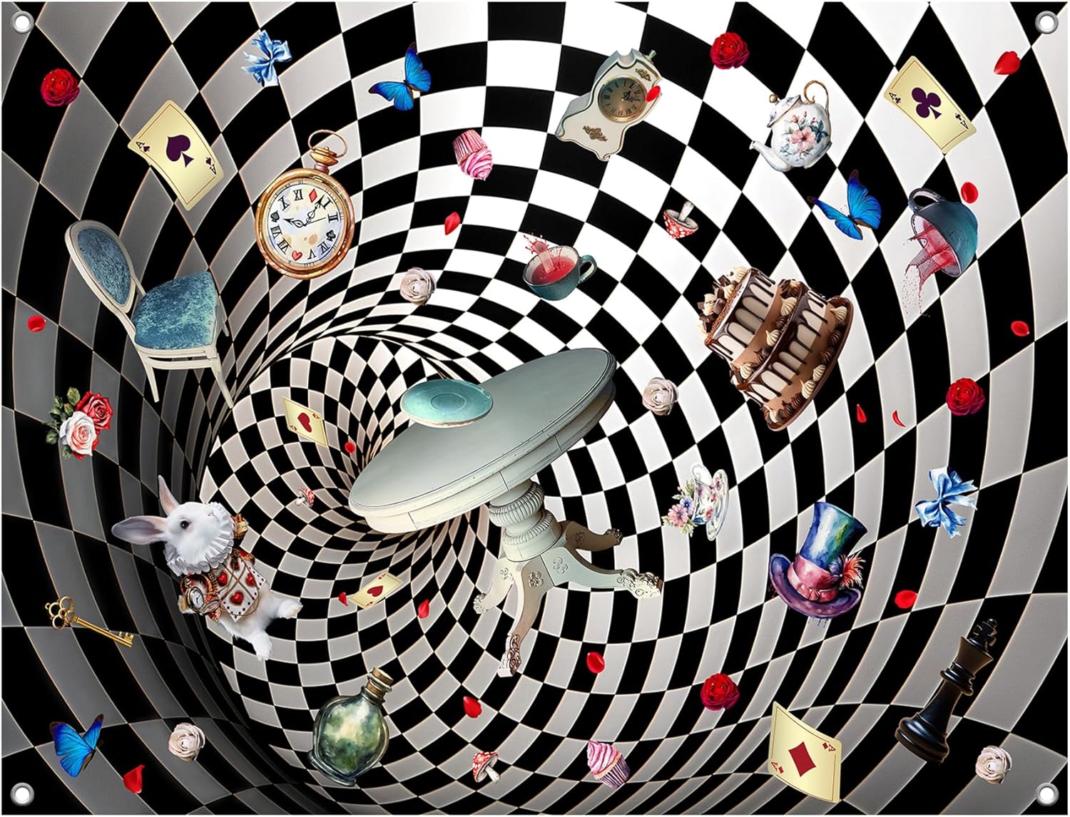 Amazon.com : UMURILXY 8x6FT Wonderland Checkerboard Backdrop, Enchanted ...