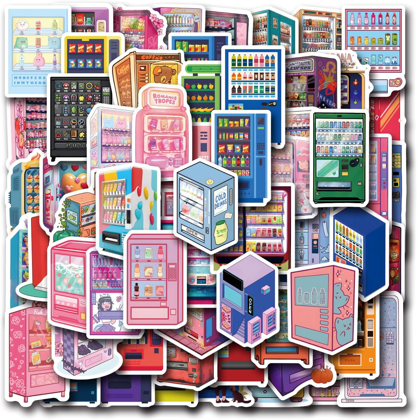 Amazon.com: YEDUOWEN Vending Machine Stickers - 60pcs Cute Cartoon ...
