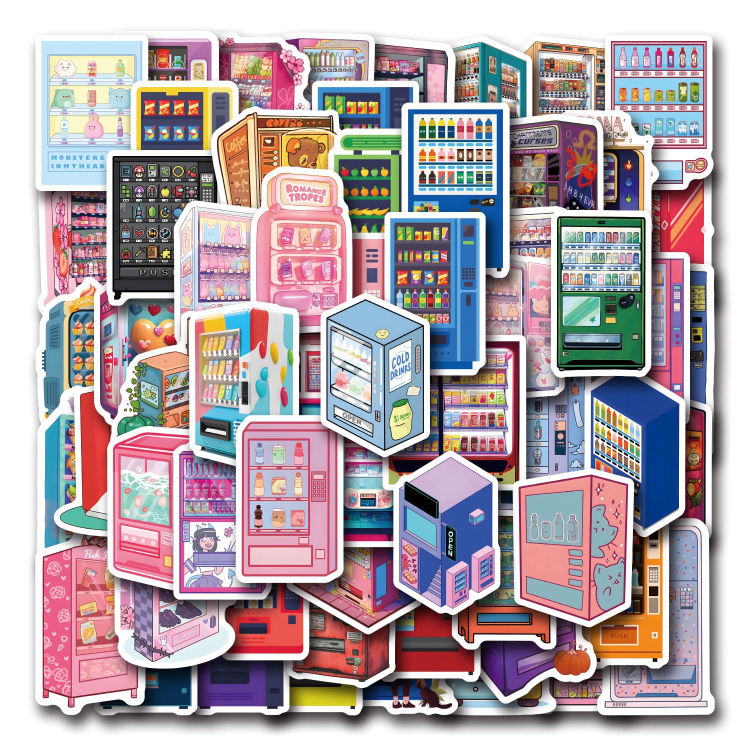 Amazon.com: Vending Machine Stickers| 60pcs Cute Cartoon Vending ...