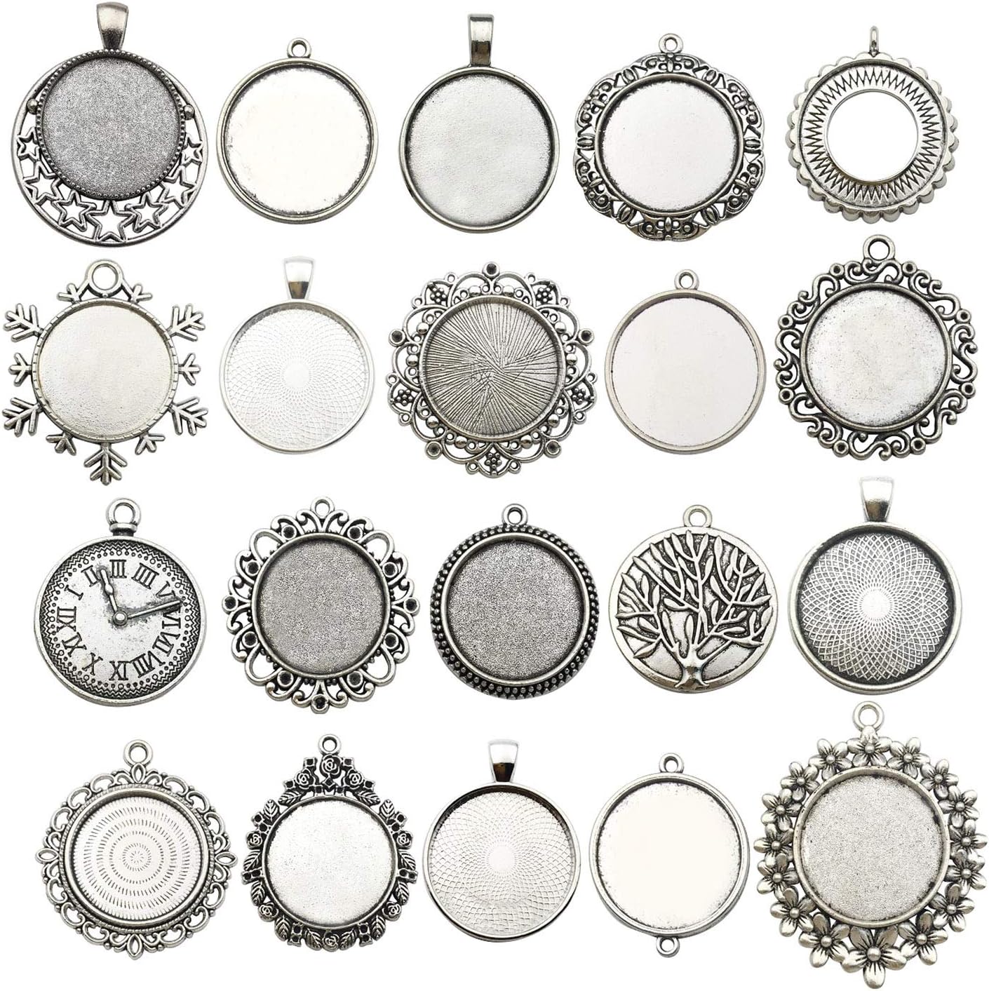 Amazon.com: Anezus 60Pcs Pendant Trays, Bezel Pendant Trays Blanks with ...