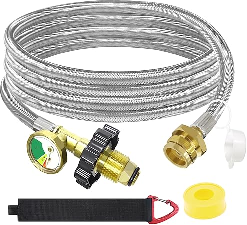 Amazon.com : MEFUN 15FT Propane Adapter Hose 1lb to 20lb Converter ...
