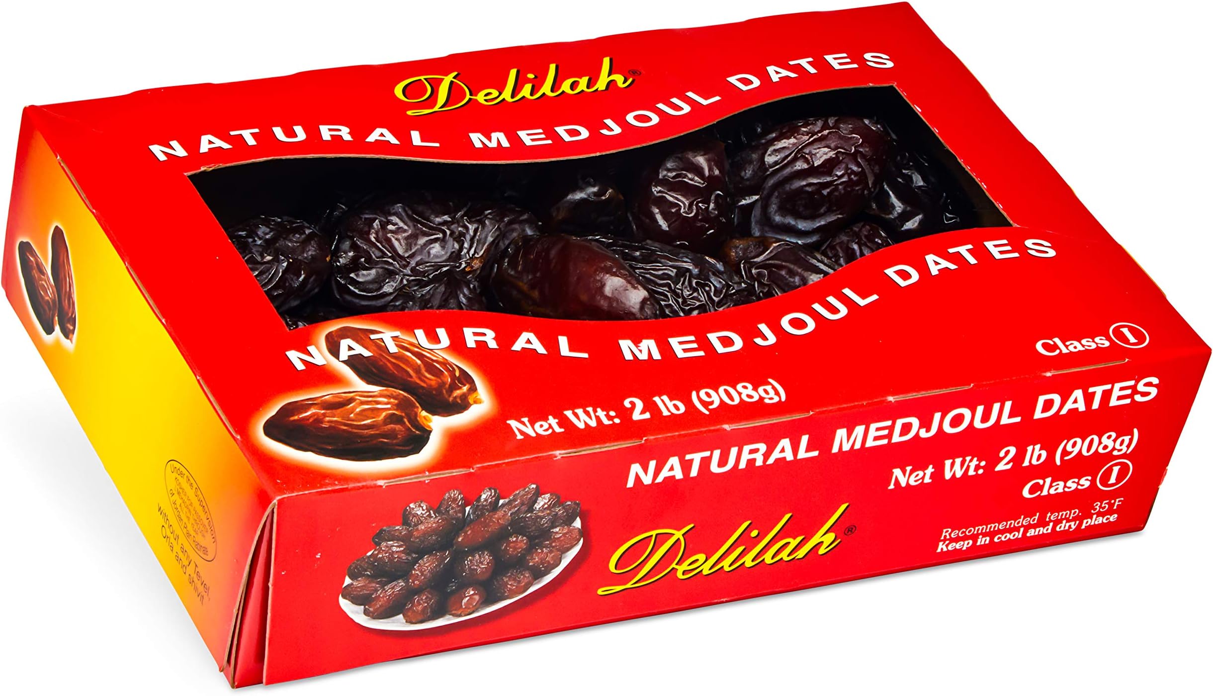 Amazon.com: Delilah Jumbo Premium Natural Medjoul (Medjool) Dates 2 LB ...