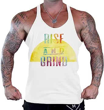 Interstate Apparel Inc Men's Rainbow Rise and Grind Tee B118 PLY White ...
