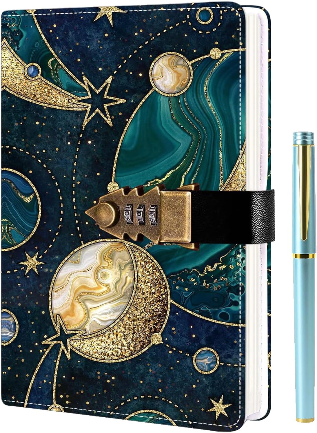 Amazon.com : ZXHQ Lock Journal with Pen, A5 240 Pages Diary with Lock ...