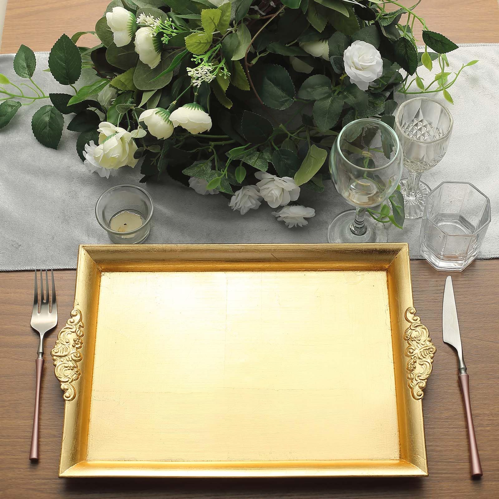 Amazon.com: Efavormart 2 PCS - Gold 14" x 10" Rectangle Decorative ...