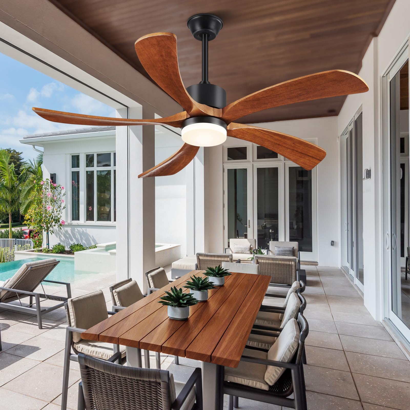 Amazon.com: Forrovenco 54 Inch Ceiling Fans with Lights Remote Control ...