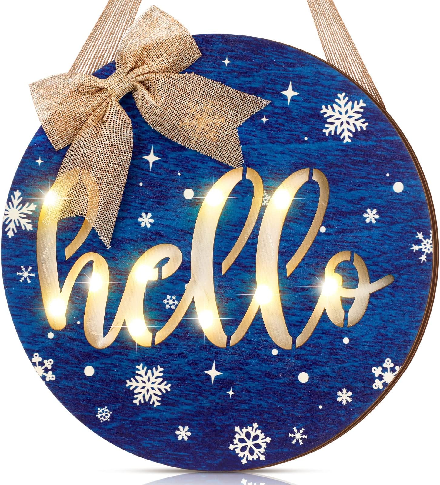 Amazon.com : 2 Pieces Snow Wooden Hanging Sign Winter Door Decoration ...