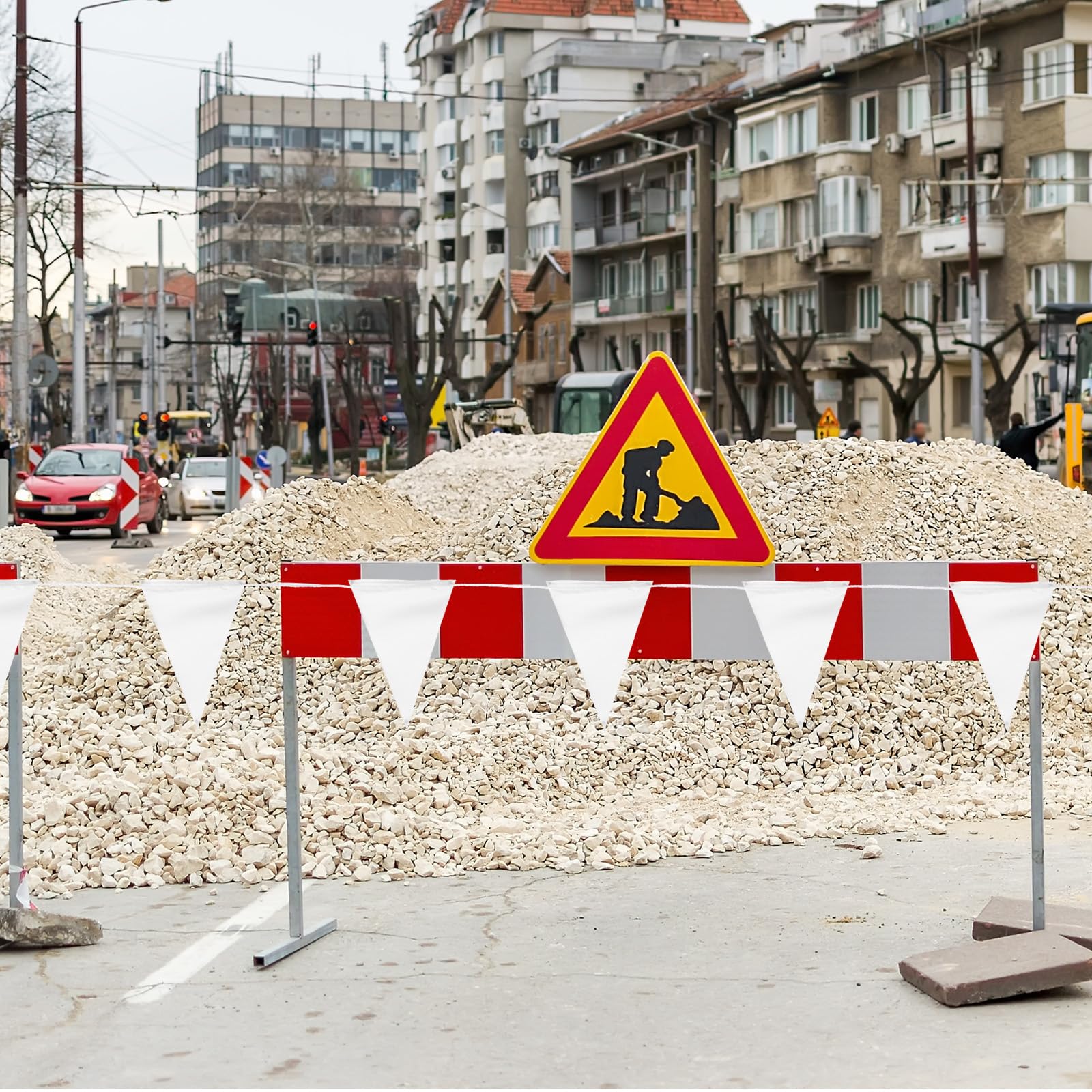 PATIKIL 100ft Pennant Banner Flags, Warning Flagging Banner Safety Flag ...