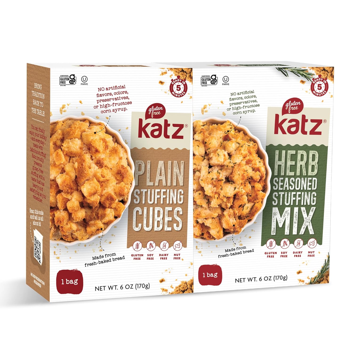 Amazon.com : Katz Gluten Free Stuffing Mix Variety Pack Includes Plain ...