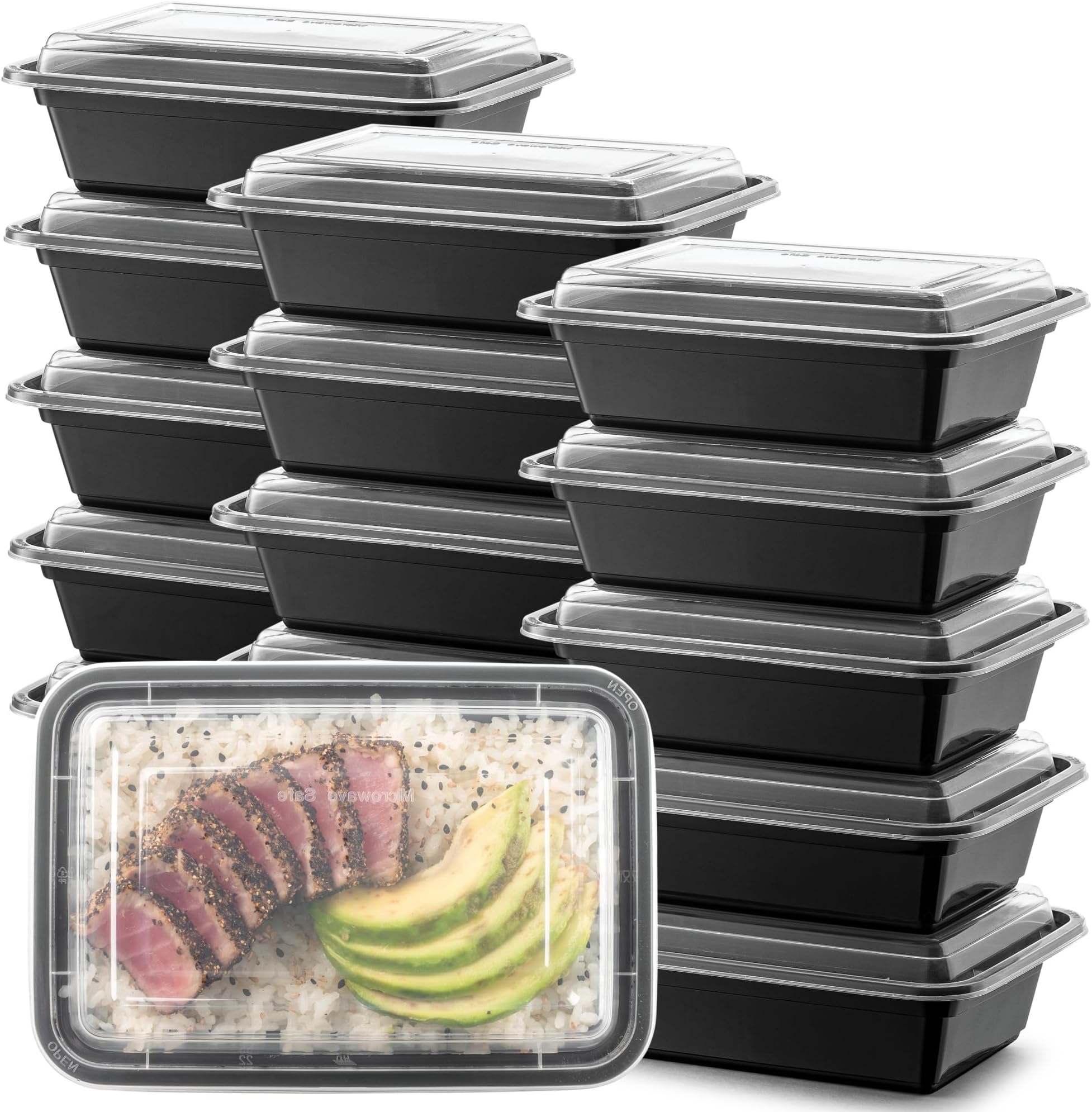 Amazon.com: 50-Pack Reusable Meal Prep Containers Microwave Safe Food ...