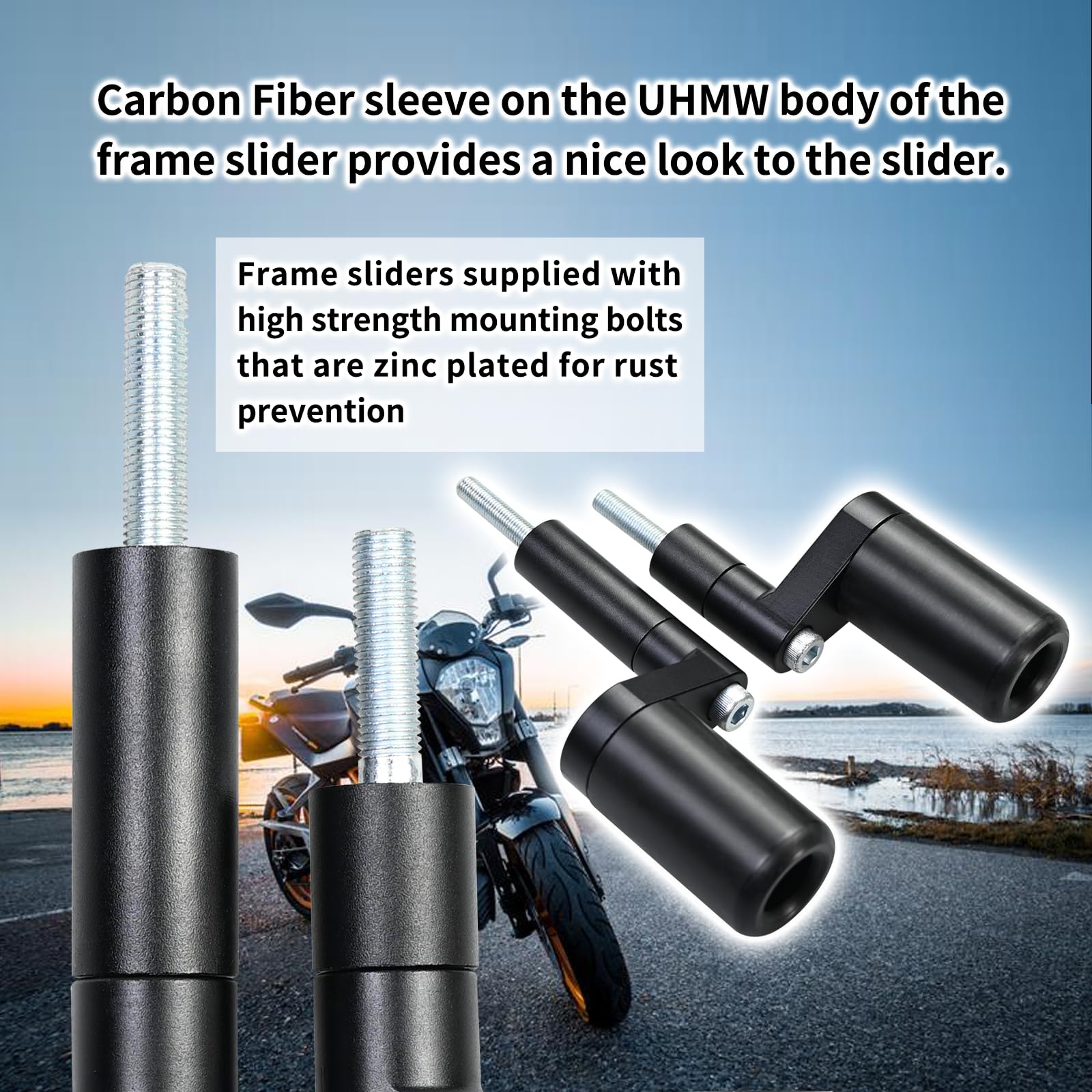 Snapklik.com : NO CUT Black Frame Sliders Fits Kawasaki Ninja 400 Z400 ...