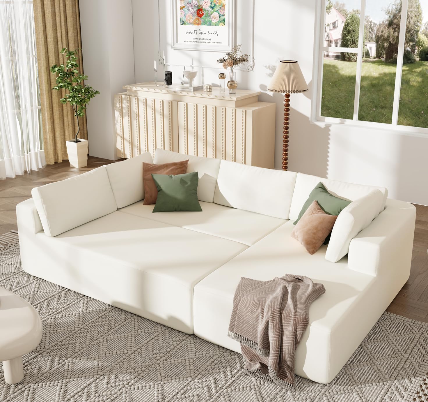 Amazon.com: Aiuyesuo Modern Large Modular Sectional Sofa, Sponge Couch ...