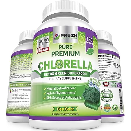 Amazon.com: FRESH HEALTHCARE Premium Chlorella Supplement, 1200mg Pure ...