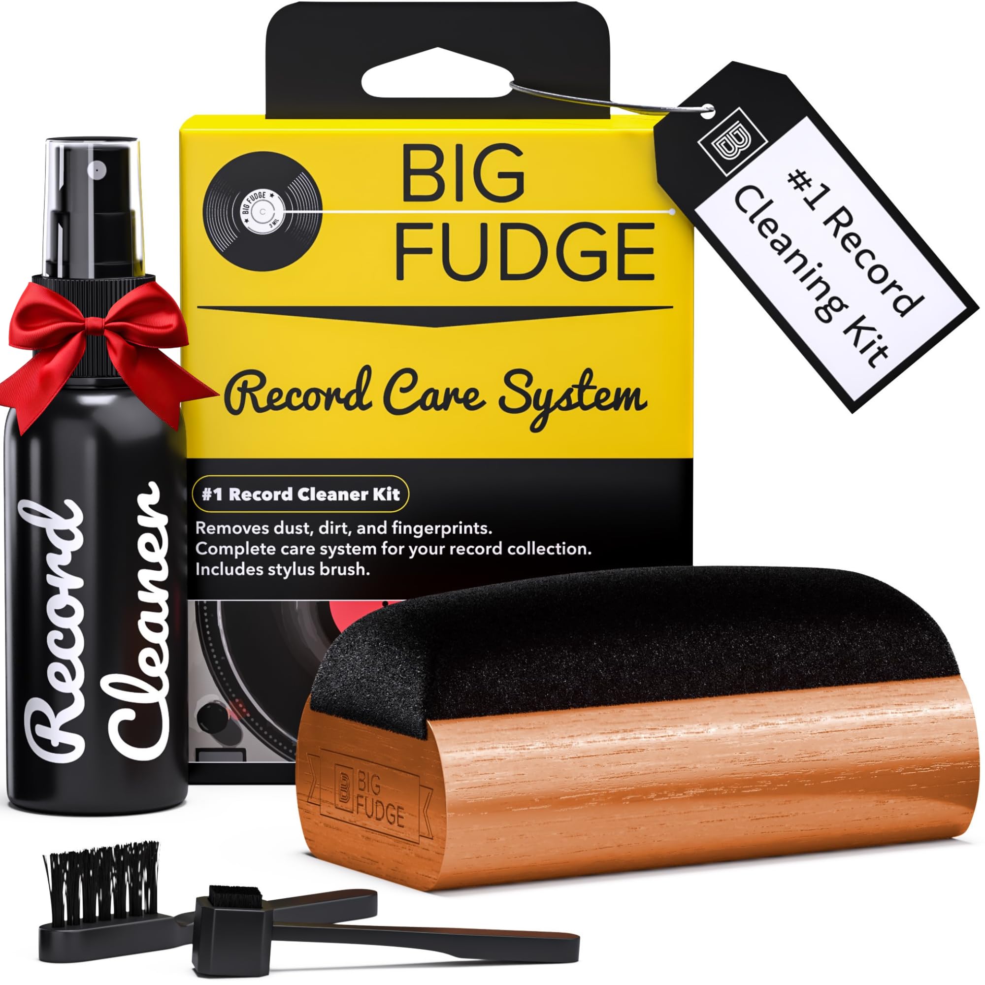Amazon.com: Big Fudge Vinyl Record Cleaning Kit - 4-in-1 Record Cleaner ...