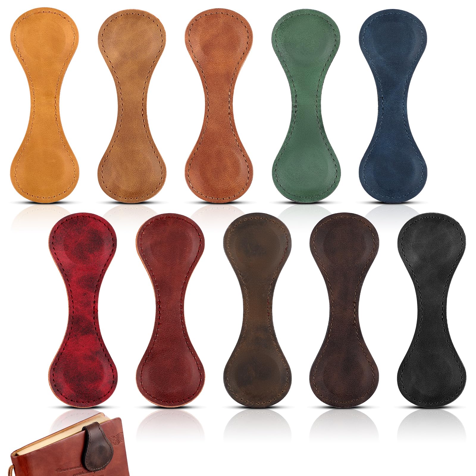 Amazon.com: Dinifee 10 Pcs Bookmarks Faux Leather Magnetic Bookmarks 4. ...