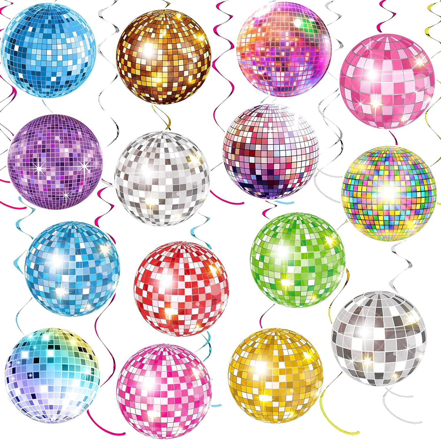Amazon.com: 35Pcs Disco Party Hanging Swirl Decor, 50s 70s 80s 90s ...