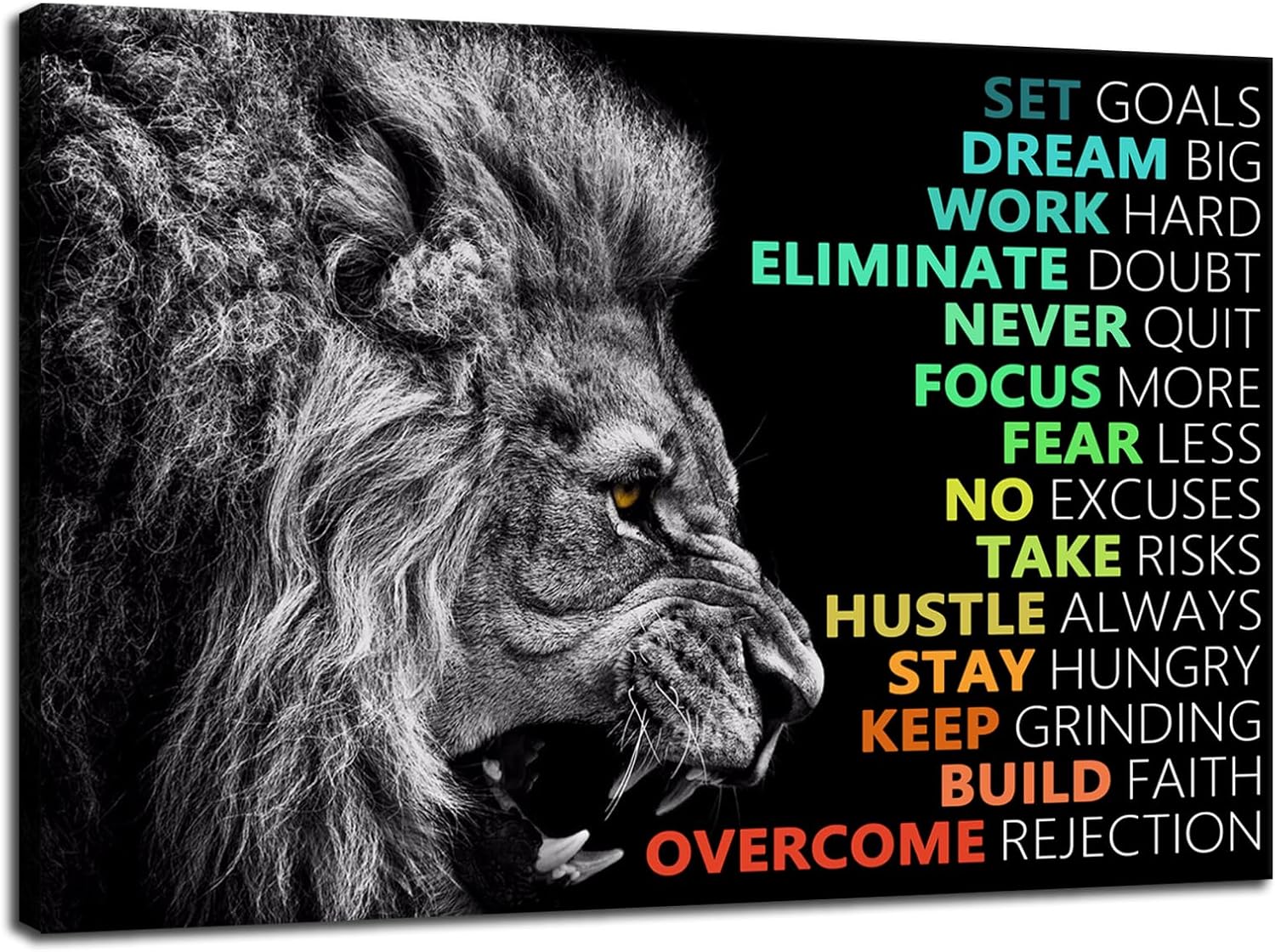 Amazon.com: Inspirational Lion Wall Art Picture Positive Affirmation ...