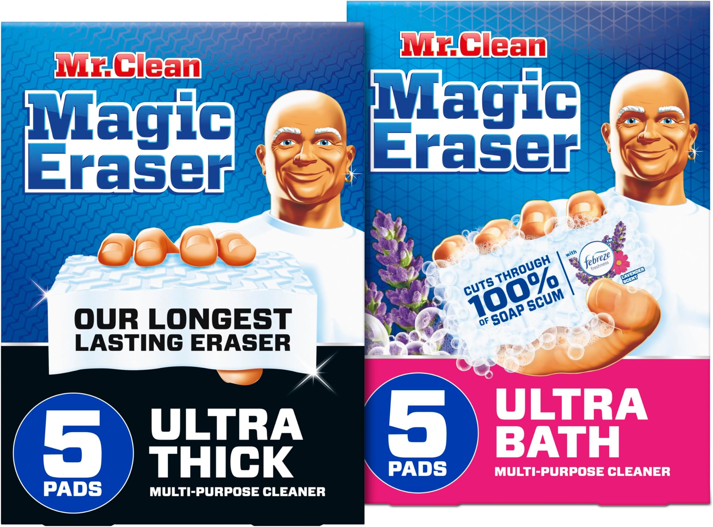 Amazon.com: Bundle of Mr. Clean Magic Eraser Ultra Bath Multi Purpose ...