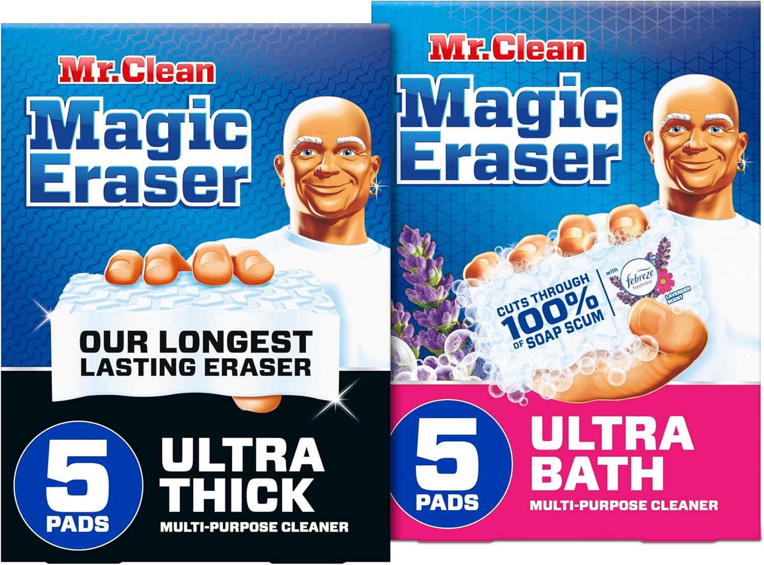 Amazon.com: Bundle of Mr. Clean Magic Eraser Ultra Bath Multi Purpose ...