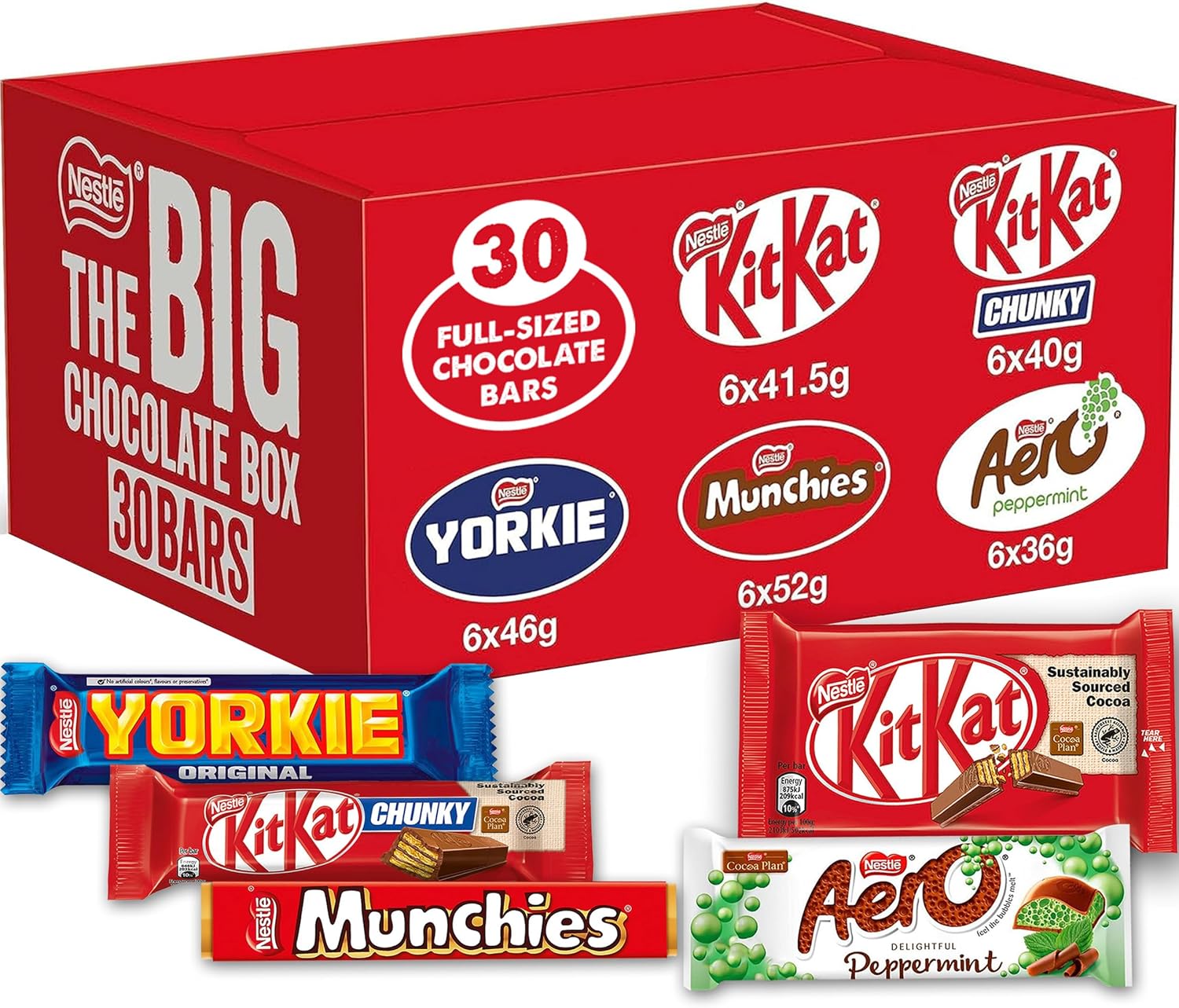Nestlé The Big Chocolate Box, 30 x Chocolate Bars – KitKat, KitKat ...
