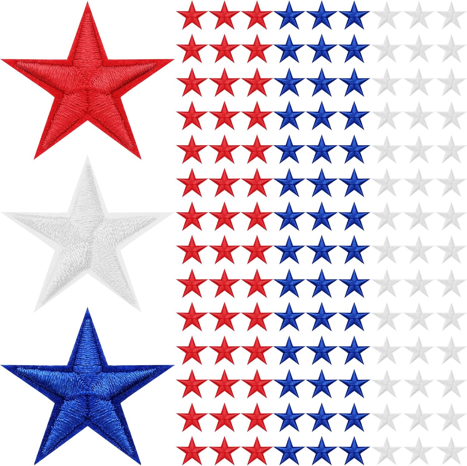Amazon.com: Dingion 80 Pcs USA 250 Anniversary Decoration Star Iron on ...