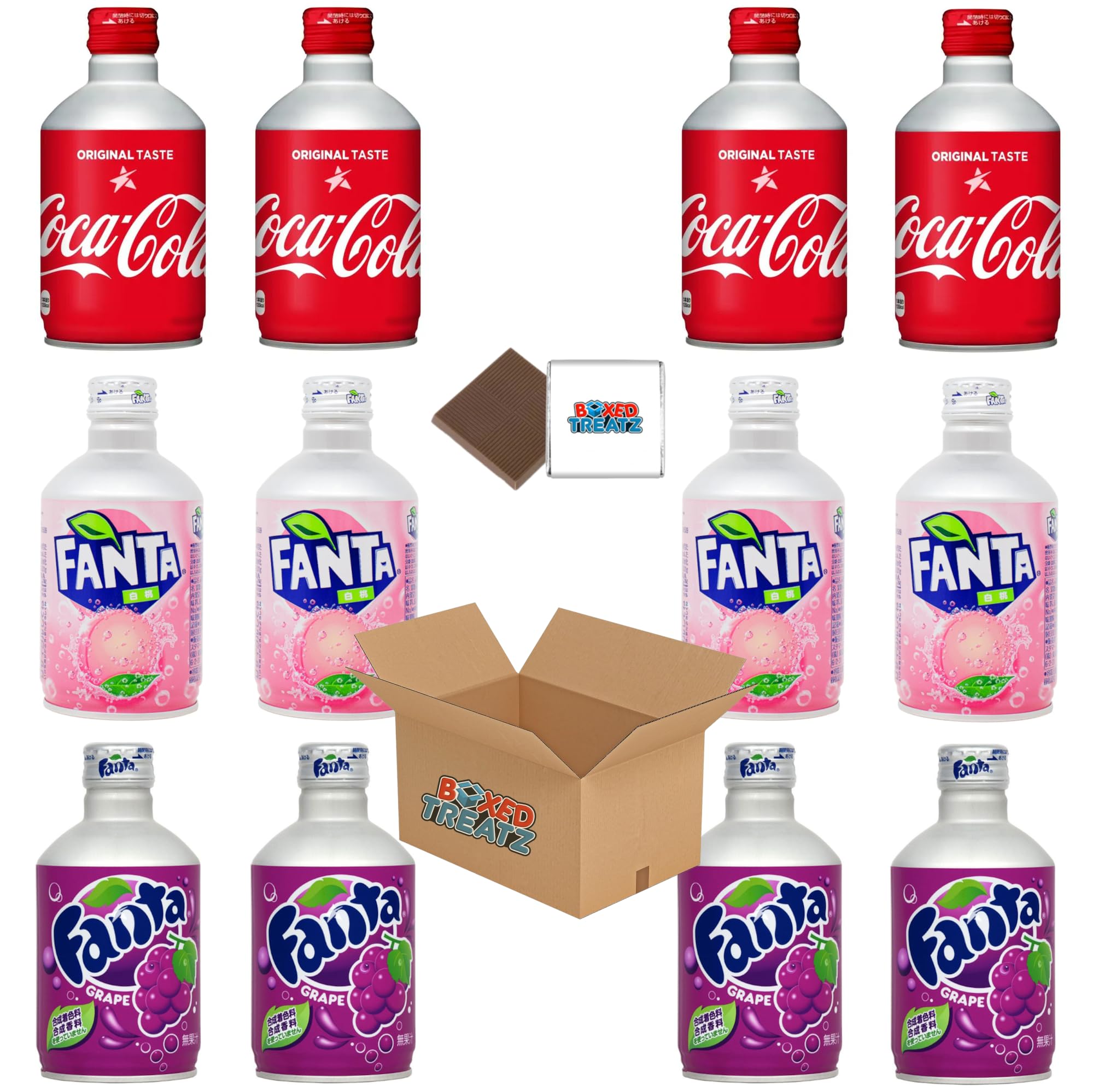 Japanese Soda Metal Bottle - Coke Regular, Fanta Grape & Fanta White ...
