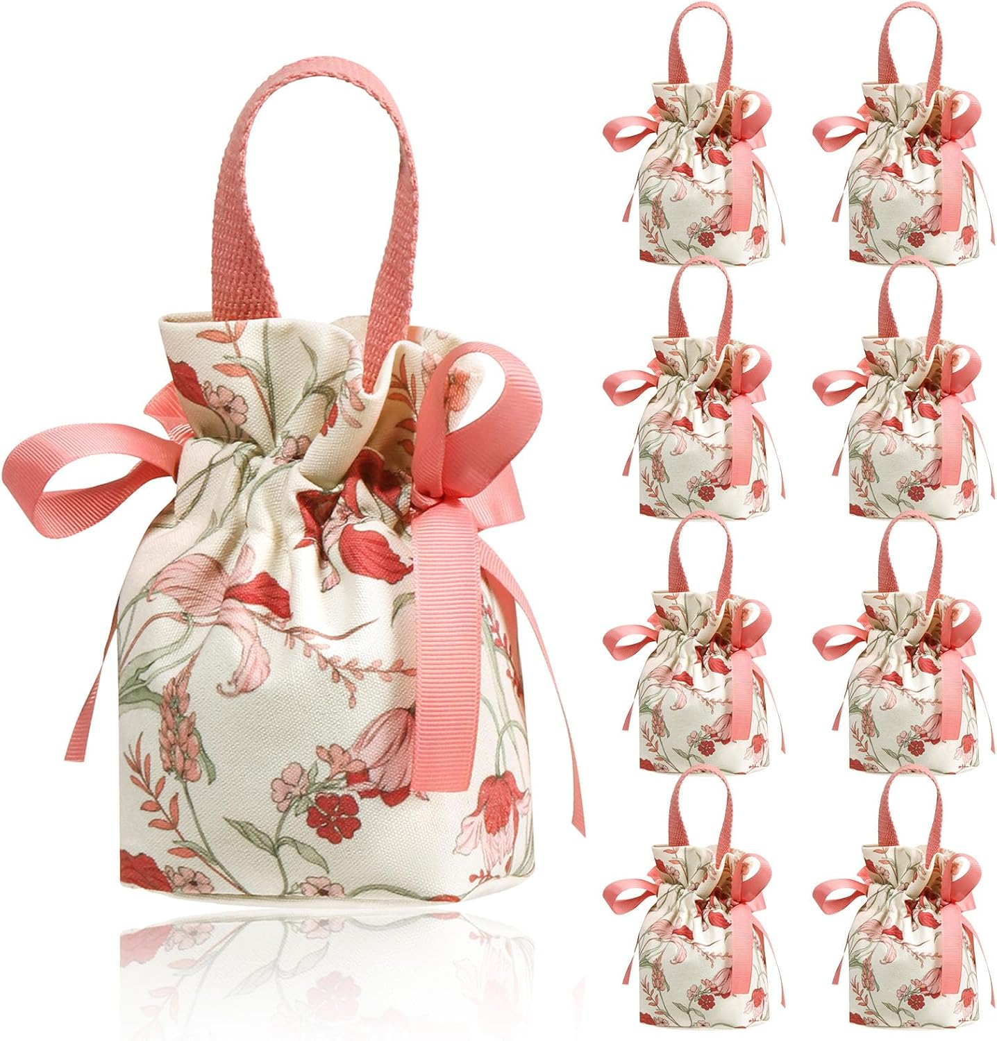 Amazon.com: Liobelon 8 Pieces Floral Mini Gift Bags with Handles 14x9 ...