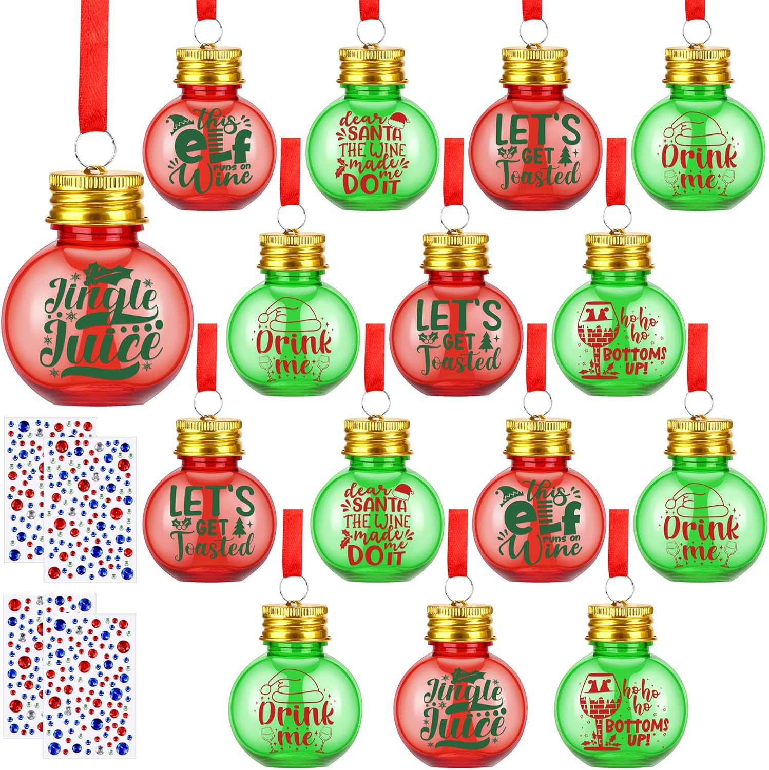 Amazon.com: Aodaer 48 Pack Christmas Booze Balls Fillable Christmas ...