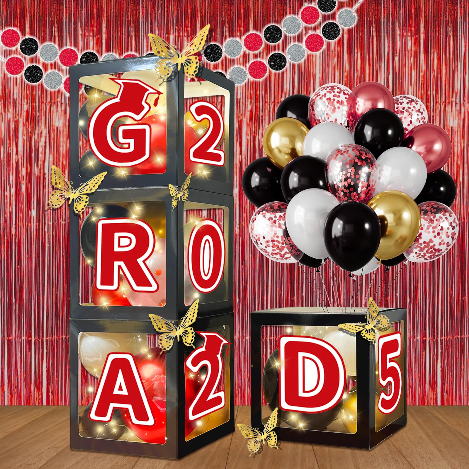 Graduation Decorations Class Of 2025 - Red And Black