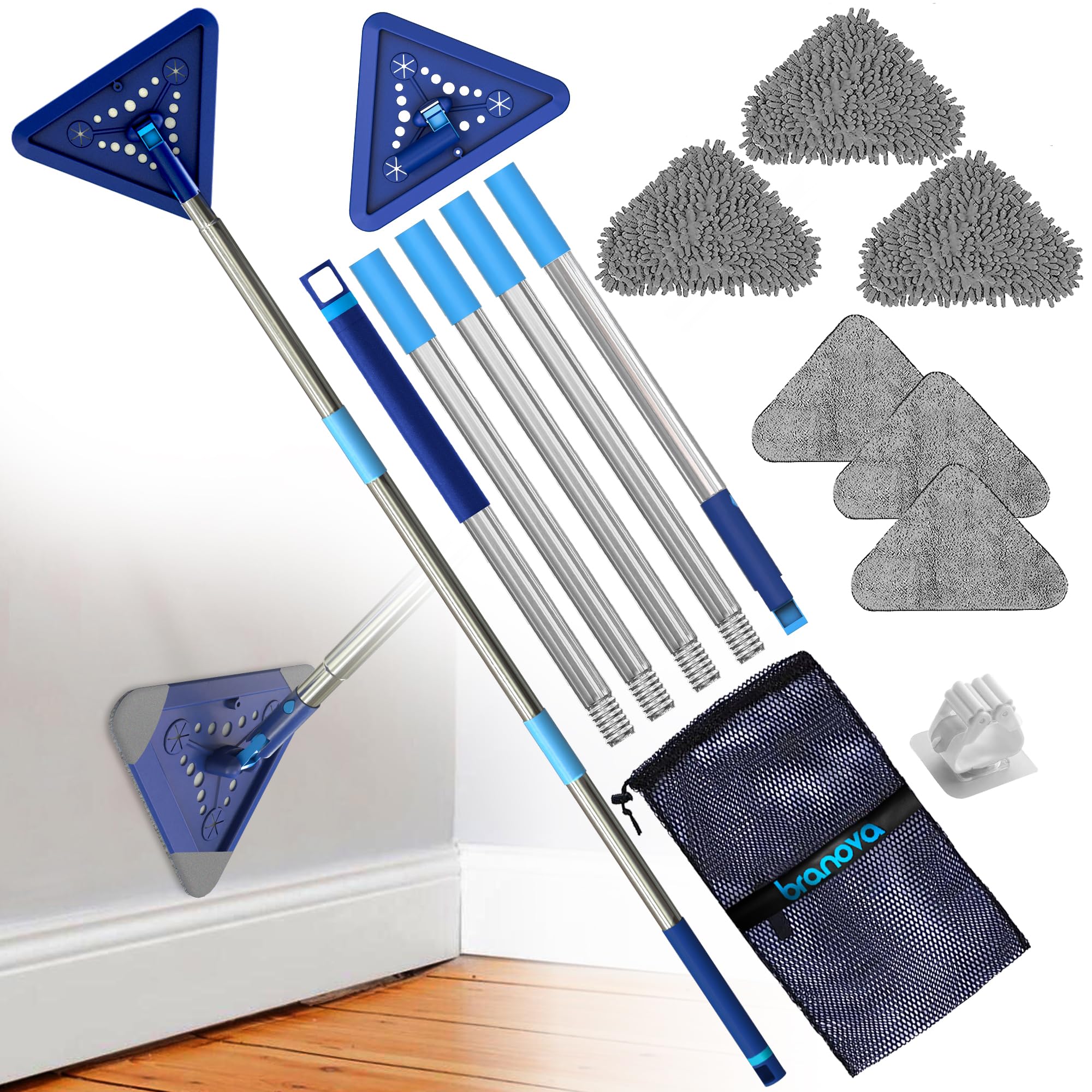 Amazon.com: Branova 85" Extendable Wall Cleaner Mop - 360° Rotatable ...
