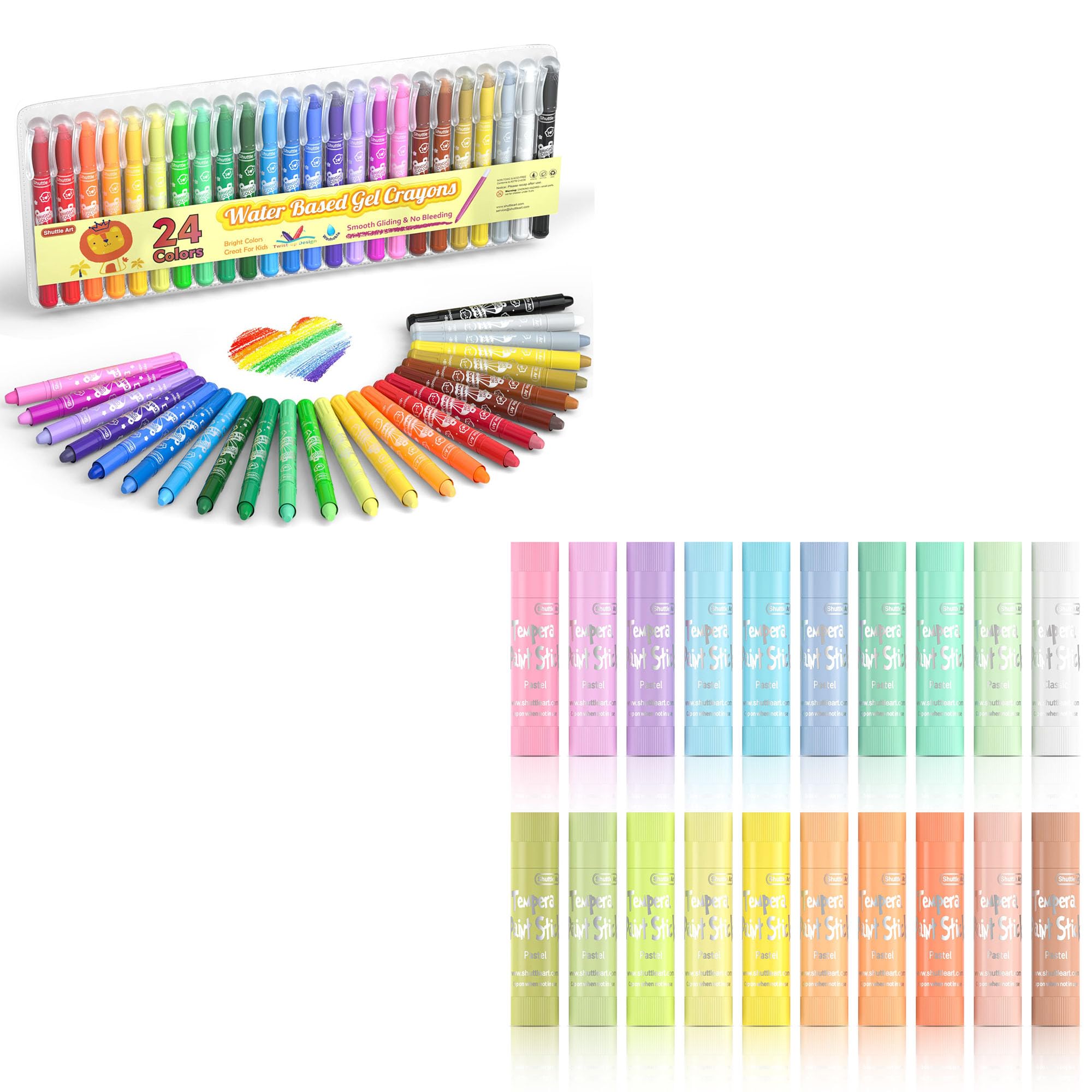 Amazon.com: Shuttle Art Paint Stick Bundle - 20 Pastel Colors Tempera ...