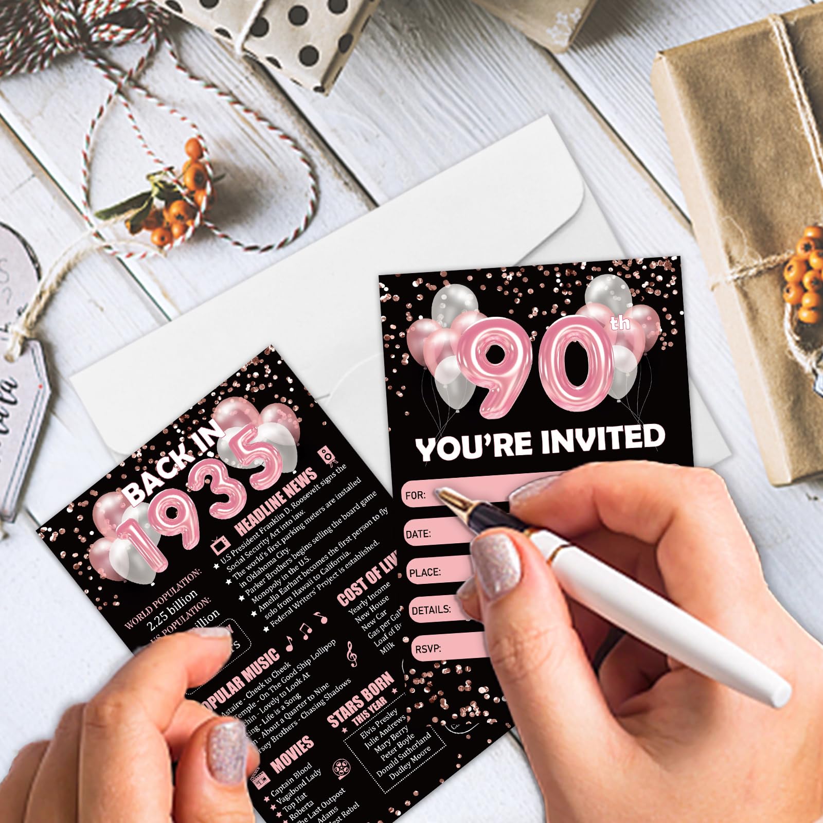 90th Birthday Announcements Templates Editable 90th Birthday